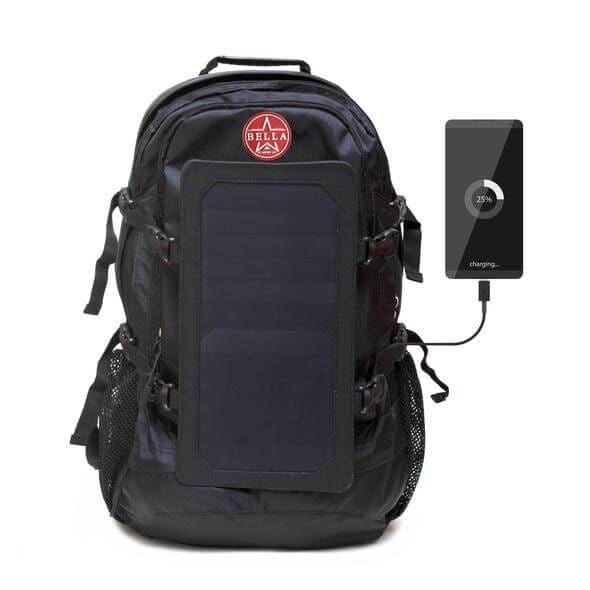 bellabydesignllc - Solar Backpack 45L with Power Bank 6.5W 6V color Black